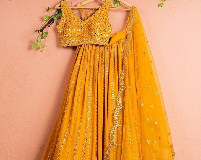 Stylish Lehenga Choli for Women Bollywood Designer Ghagra Choli Yellow ...