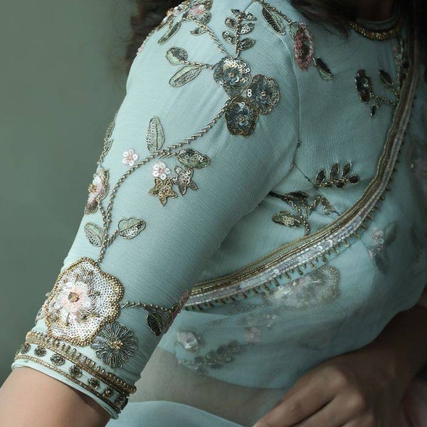 Turquoise Blue Saree - Etsy