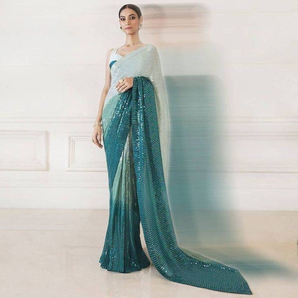 Sequins Saree - Etsy