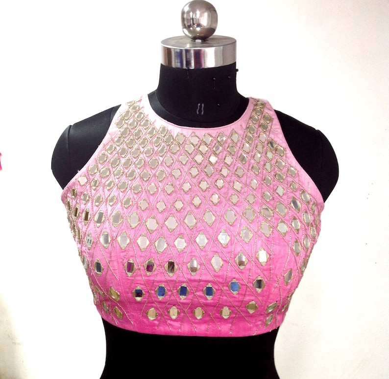 Custom Fit Graded Pink Mirror Work Blouse - Etsy