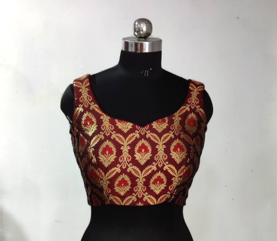 Custom Fit Brocade Sleeveless Blouse - Etsy