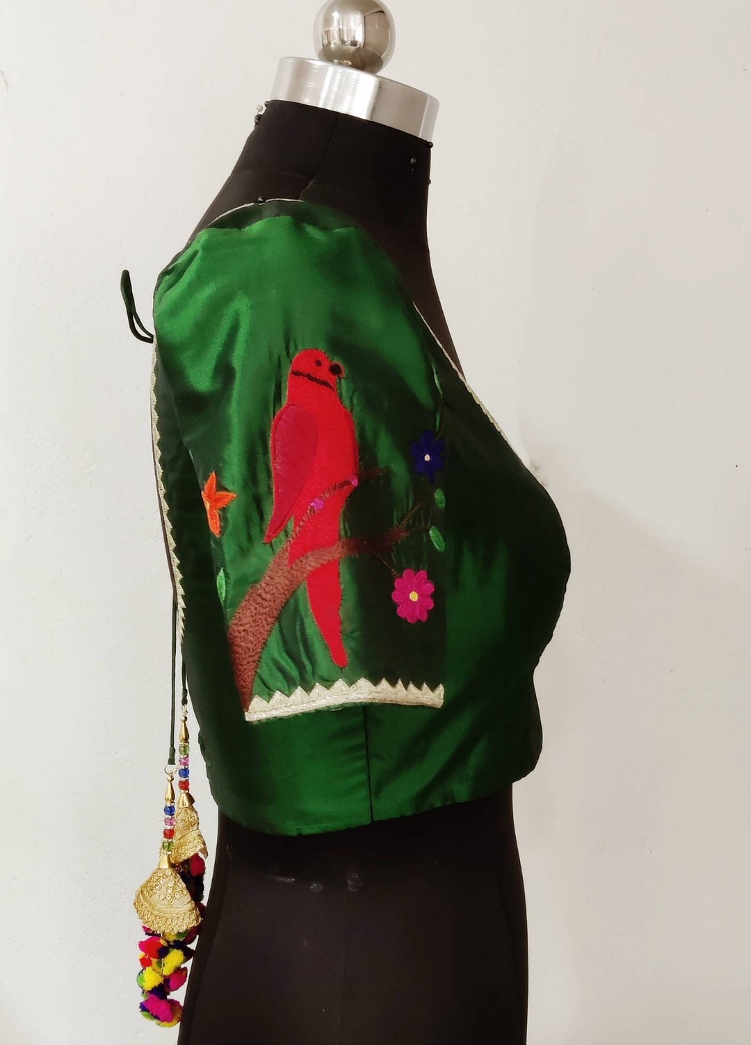 Custom Fit Pure Silk Blouse With Thread and Zari Embroidery - Etsy