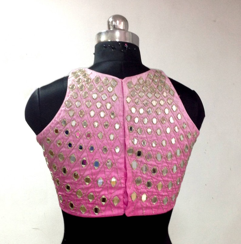 Custom Fit Graded Pink Mirror Work Blouse - Etsy