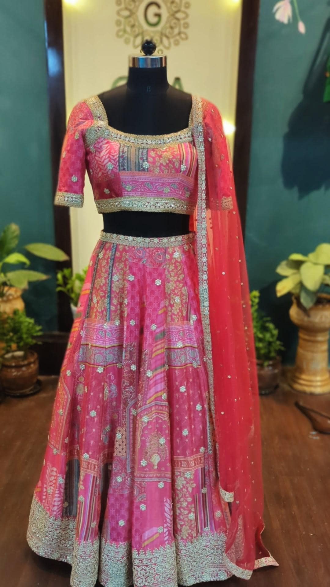 Alia Bhatt Mehendi Patchwork Lehenga With Gota Flowers - Etsy