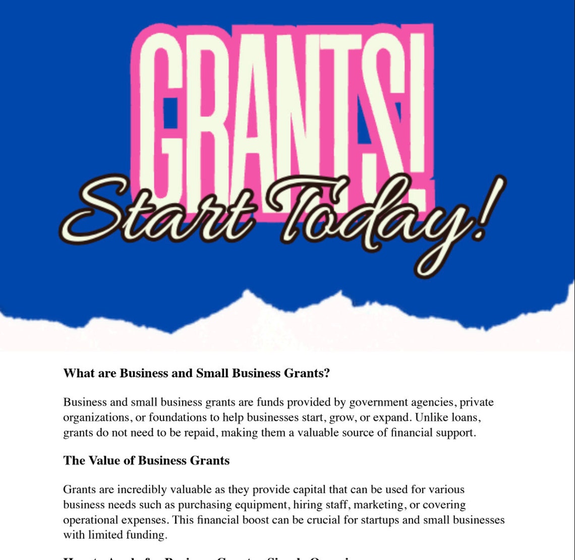 You Need This! U.S. Free Money Grant List Ebook - Etsy Canada
