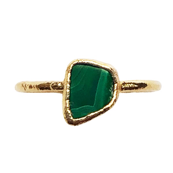 Malachite Stone Ring - Etsy