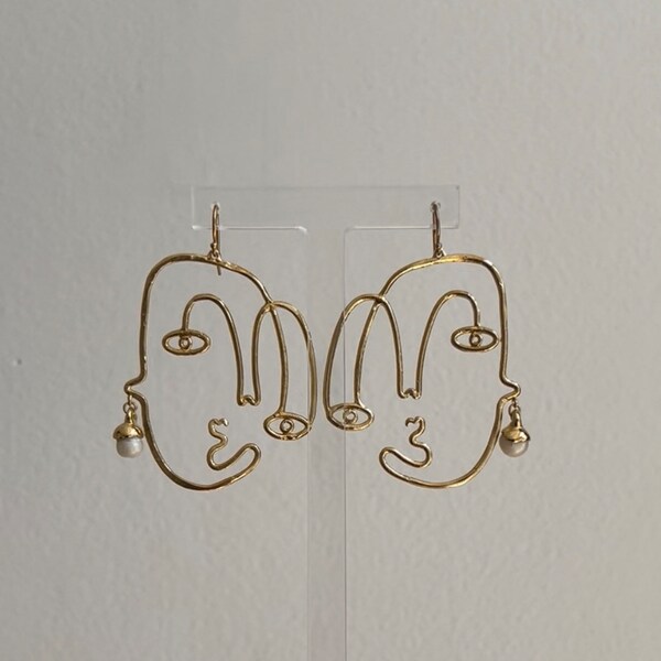 Wire Face Earrings - Etsy
