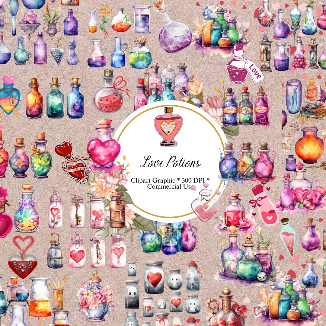 230+ Watercolor Love Potion Clipart, Potion Png, Potion Bottle Png ...
