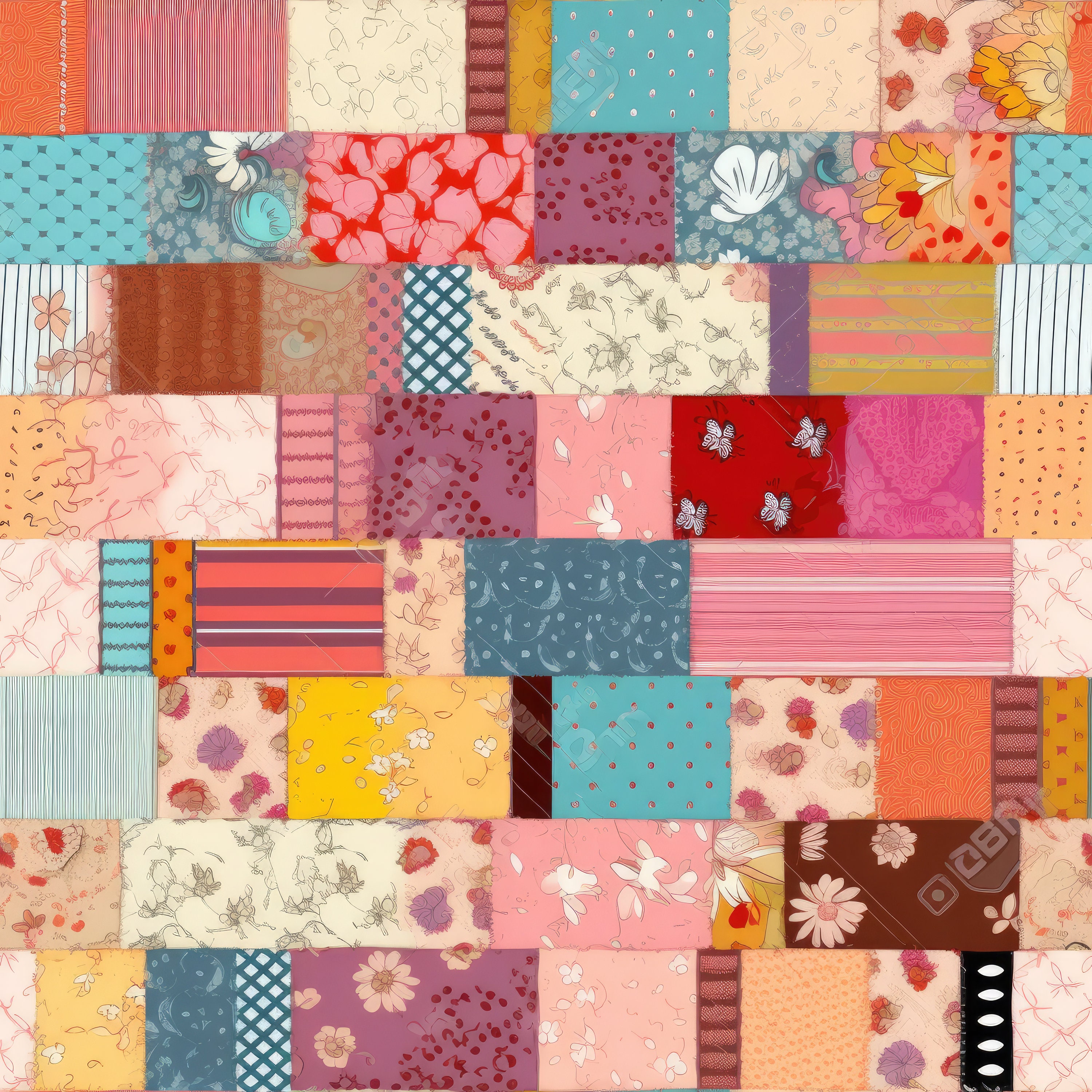 90 Seamless Patchwork Pattern 4K, Ultra HD, 4096 X 4096 Px Free 3 Files ...
