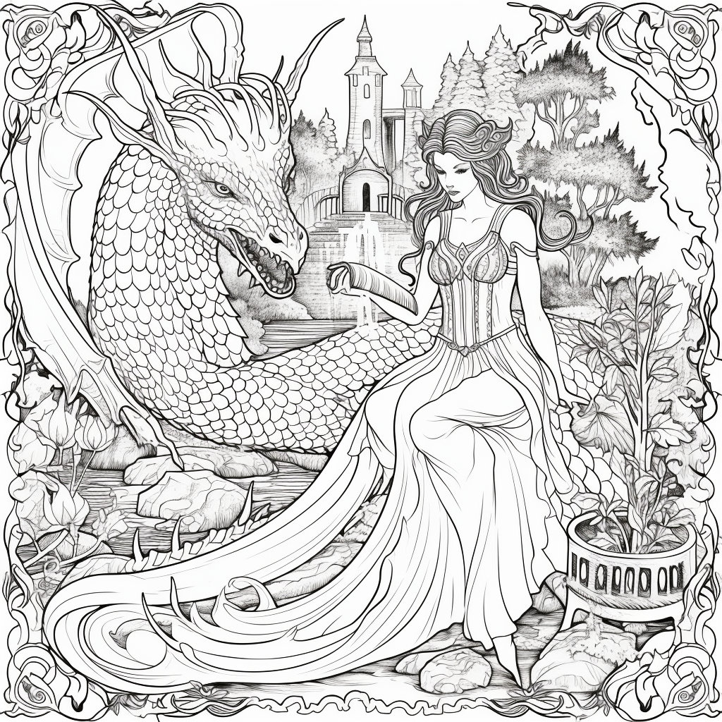 Fantasy Coloring Pages 240 Magical Adult Coloring Pages, Flowers and ...