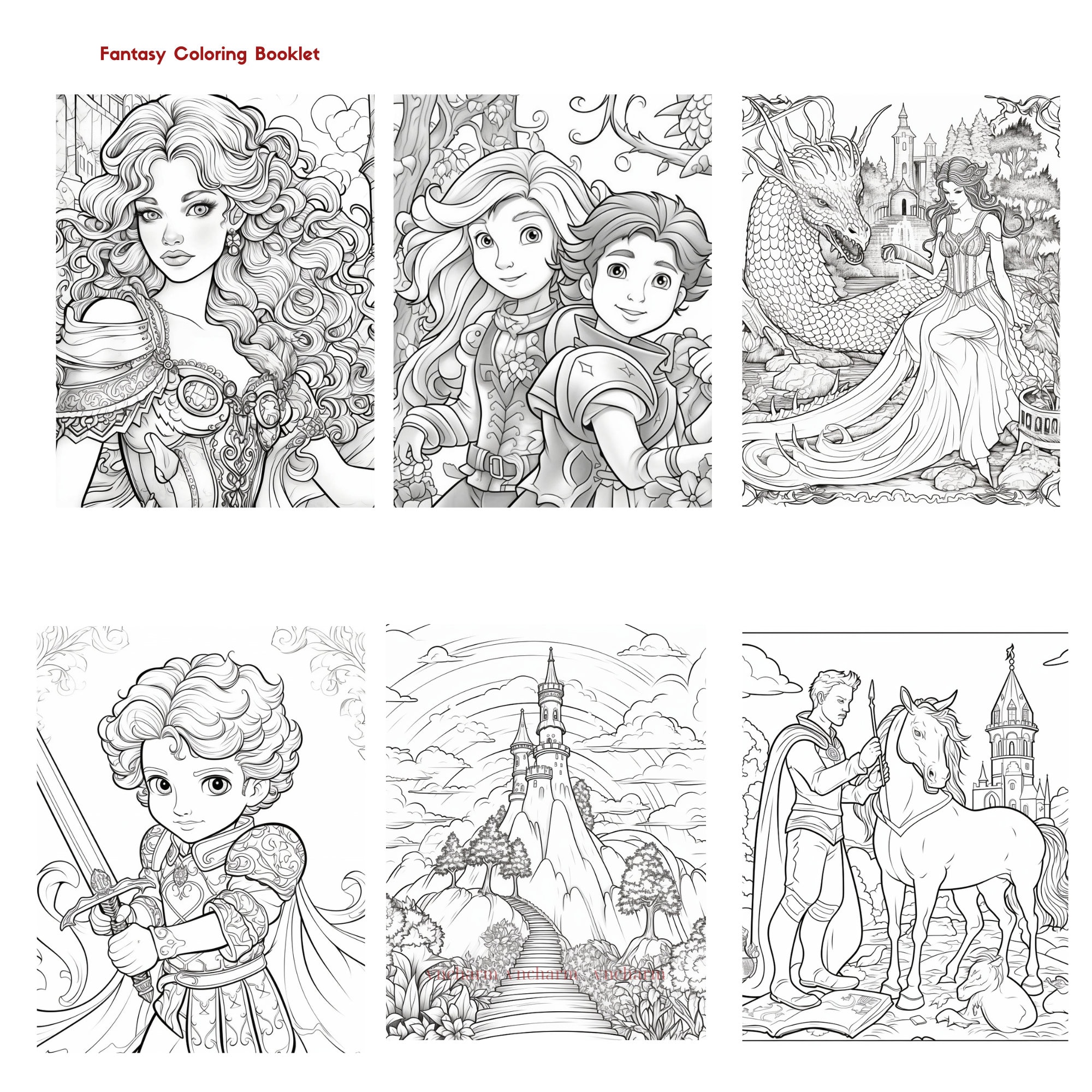 Fantasy Coloring Pages 240 Magical Adult Coloring Pages, Flowers and ...
