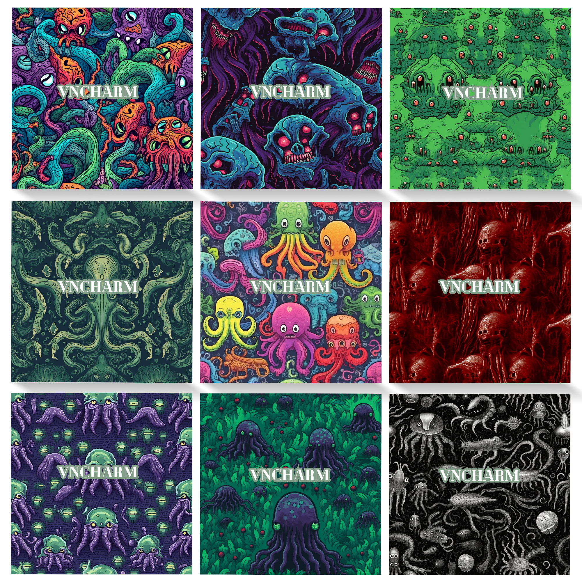80 Lovecraftian Horrors Digital Paper Pack, 4K, UHD, 4096 X 4096 Px ...