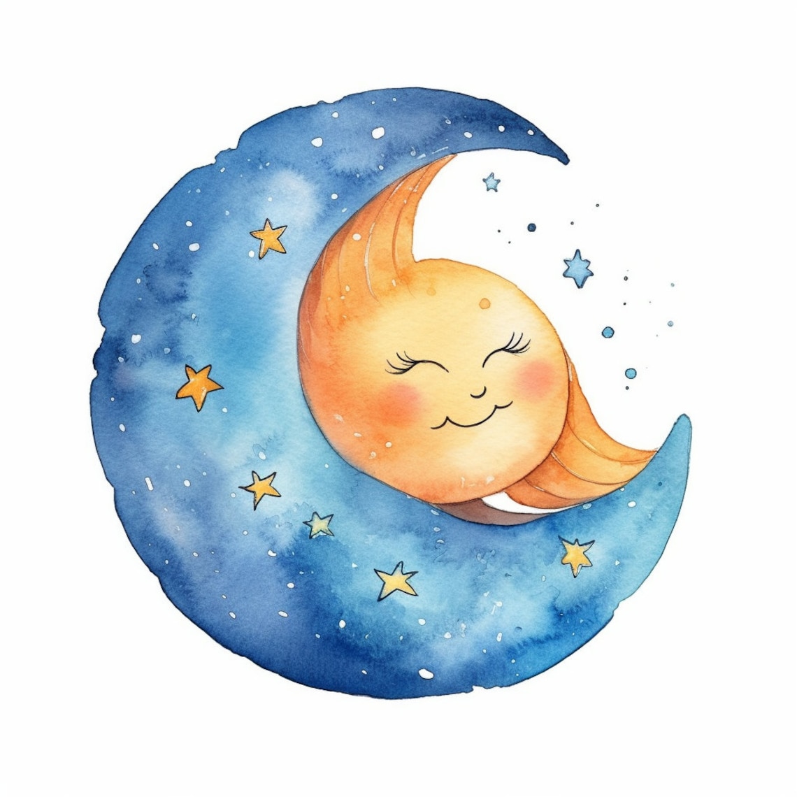230 Watercolor Moon Clipart etsy Clipart, High-quality PNG, Digital ...