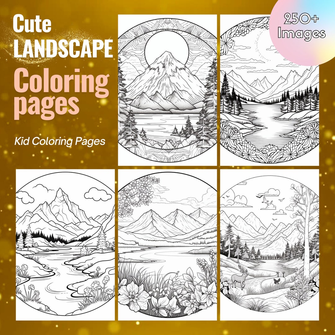 Cute Landscape Coloring Pages 250 Scenery Coloring Pages, Winter Scene ...
