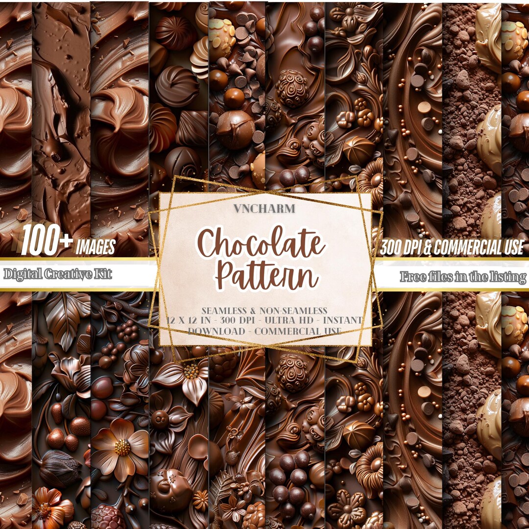 100+ Chocolate Digital Paper, Brown and Gold Chocolate, Chocolate Clip ...