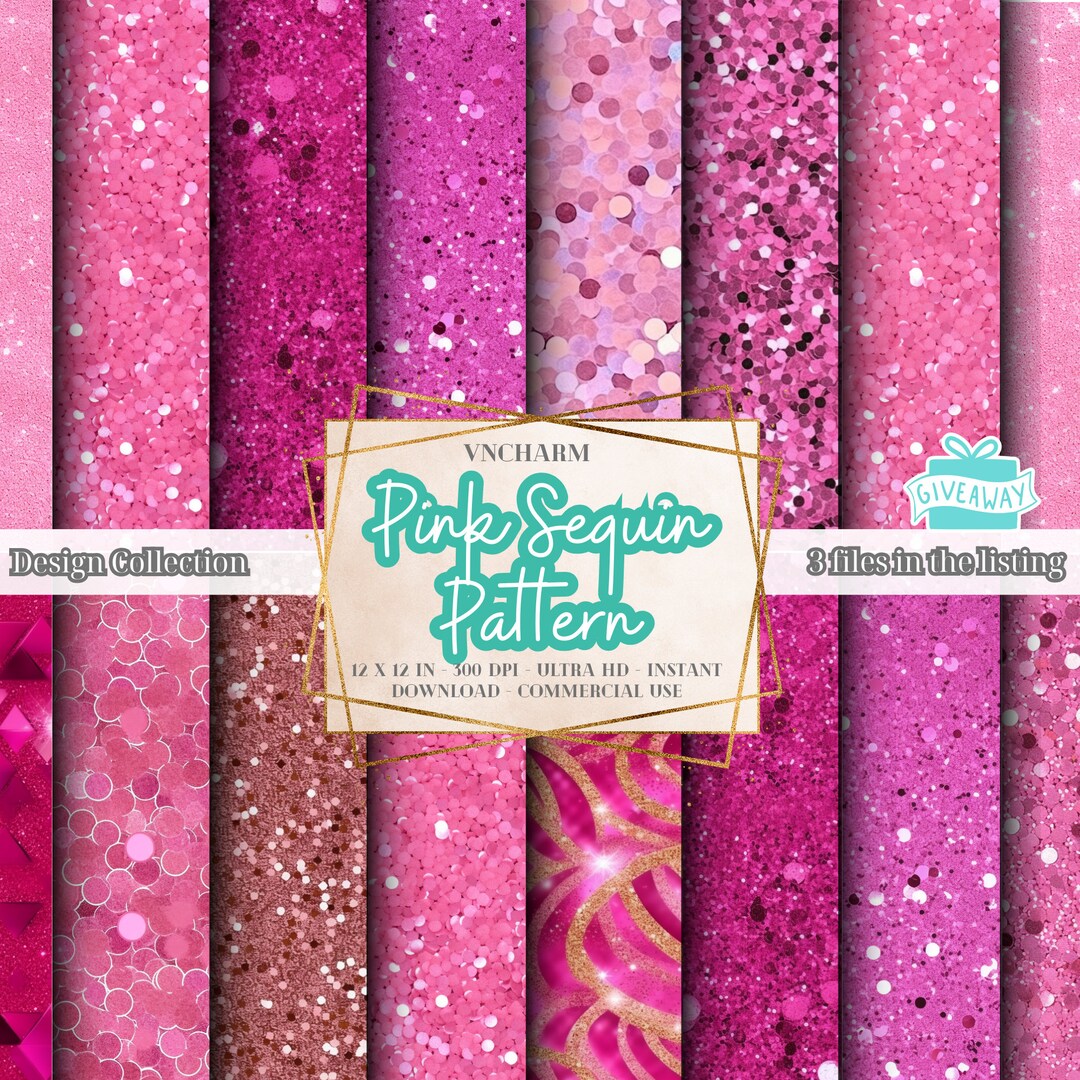 Glitter Texture: 120+ Seamless Pink Sequin Pattern (4K, UHD) -digital ...