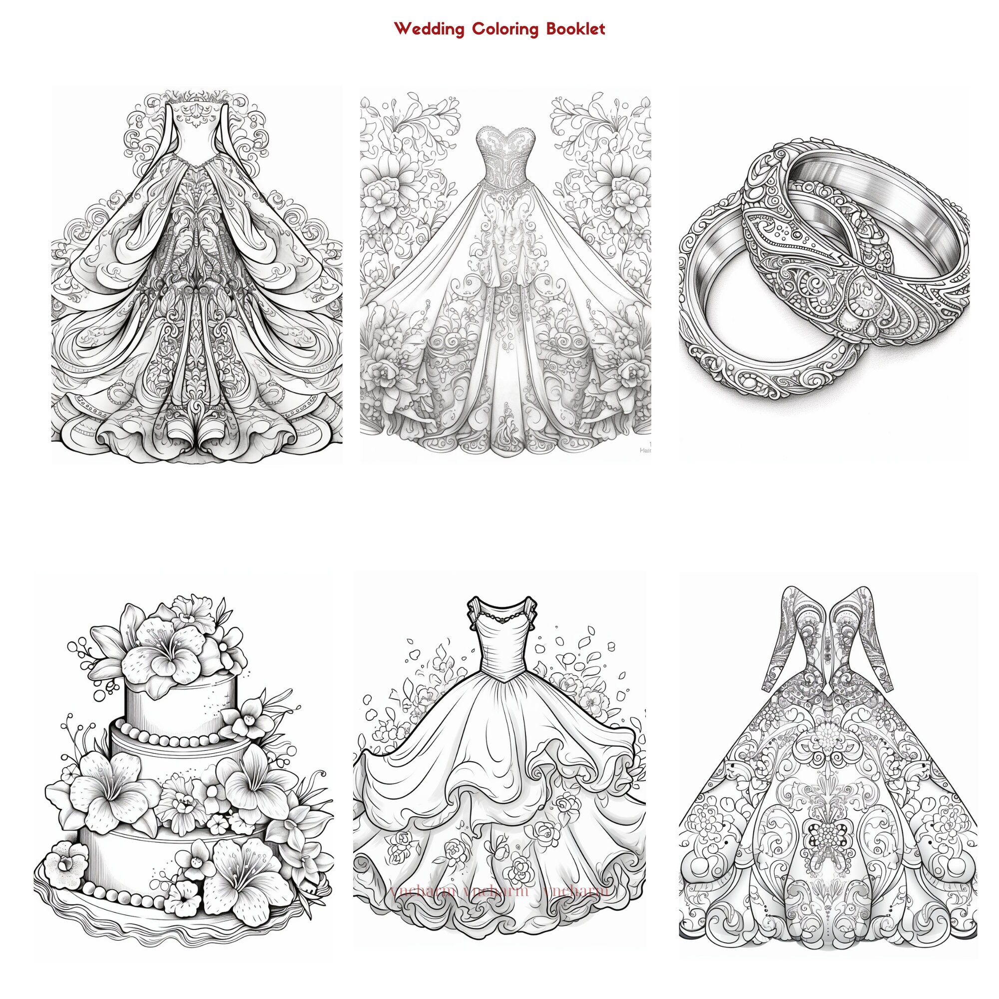 240 Wedding Coloring Pages, Bride and Groom Coloring Sheets, Wedding ...