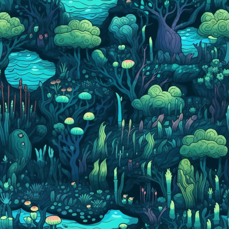 110 Lovecraftian Landscape Pattern Digital Paper Pack 4K, UHD, 4096 X ...