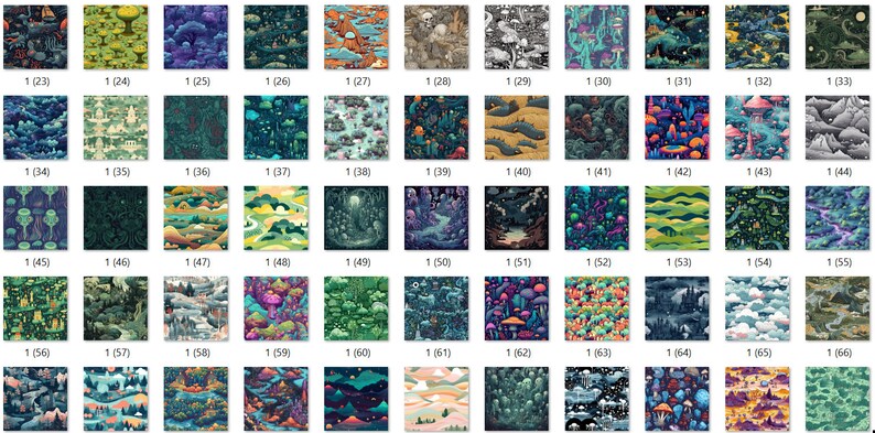 110 Lovecraftian Landscape Pattern Digital Paper Pack 4K, UHD, 4096 X ...