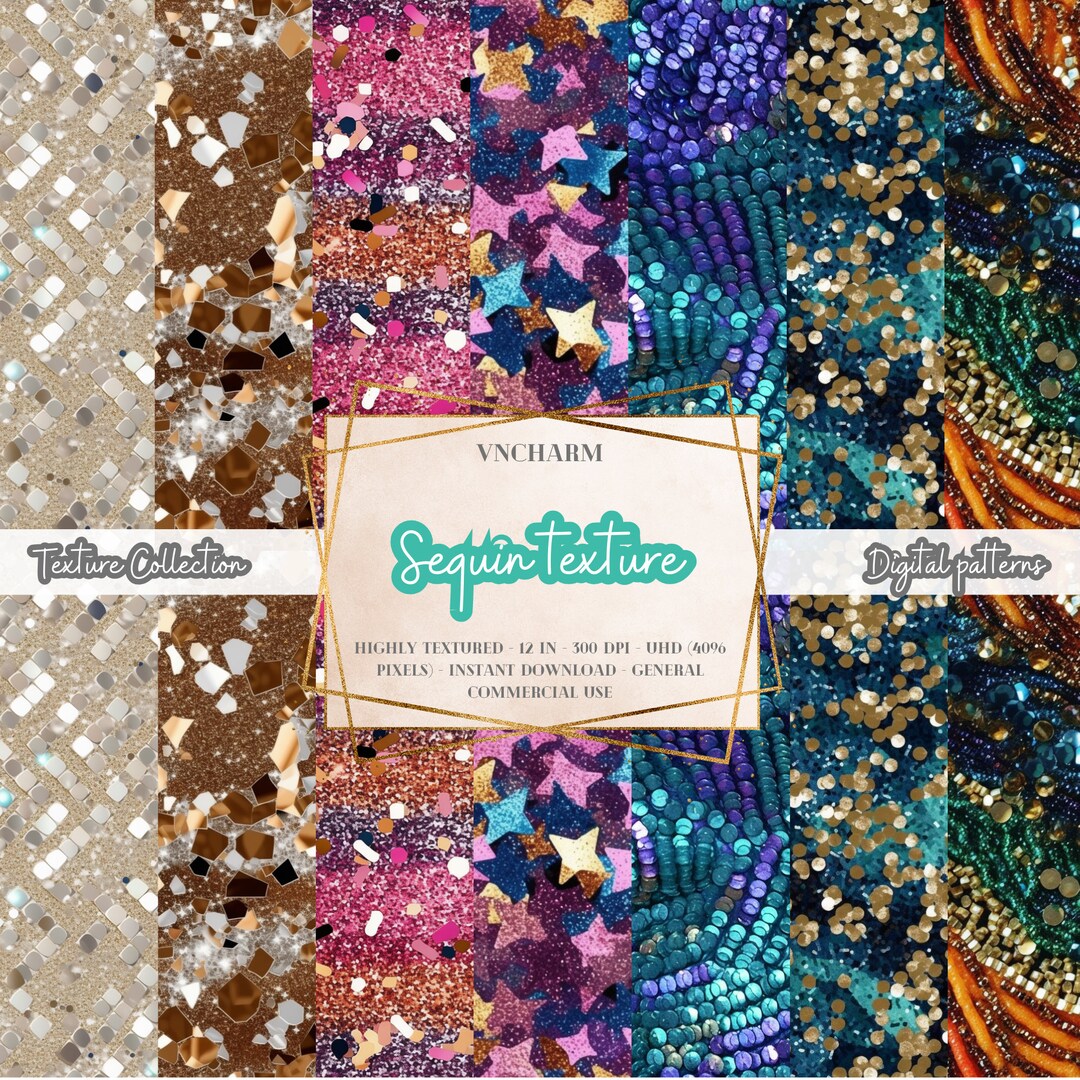 60 Seamless Sequin Texture 4K, UHD Digital Paper Pack, Sequin Texture ...