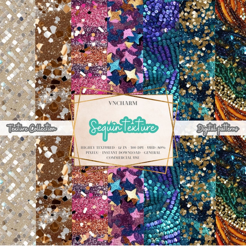 60 Seamless Sequin Texture 4K, UHD Digital Paper Pack, Sequin Texture ...