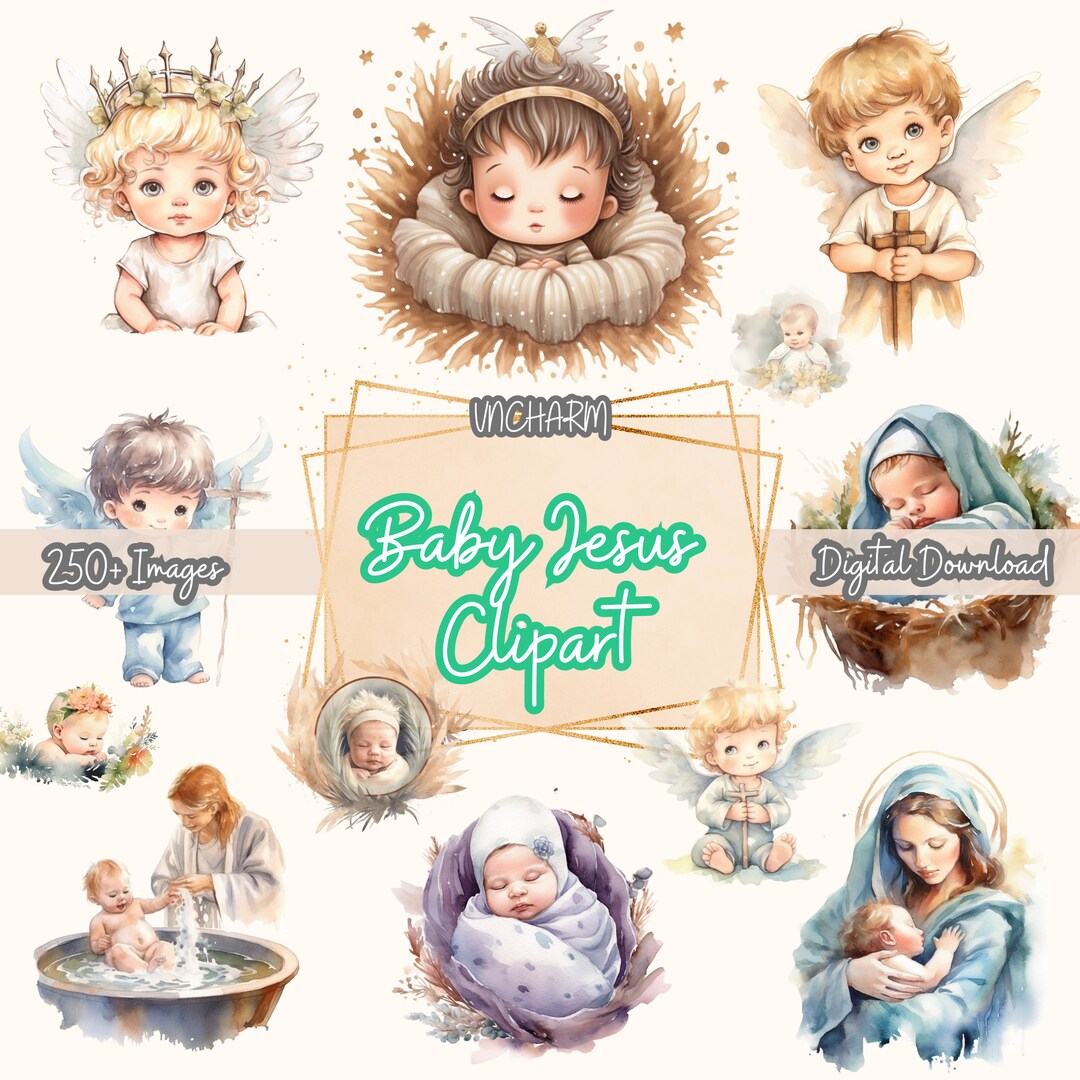 230 Baby Jesus Clipart Etsy Clipart High-quality Jpgs - Etsy