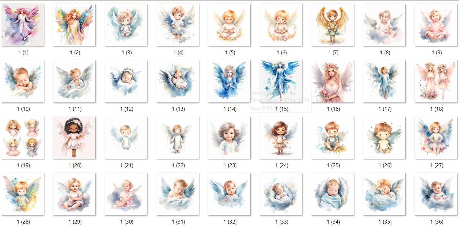 230 Watercolor Heavenly Angel Clipart: Etsy Clipart - Etsy