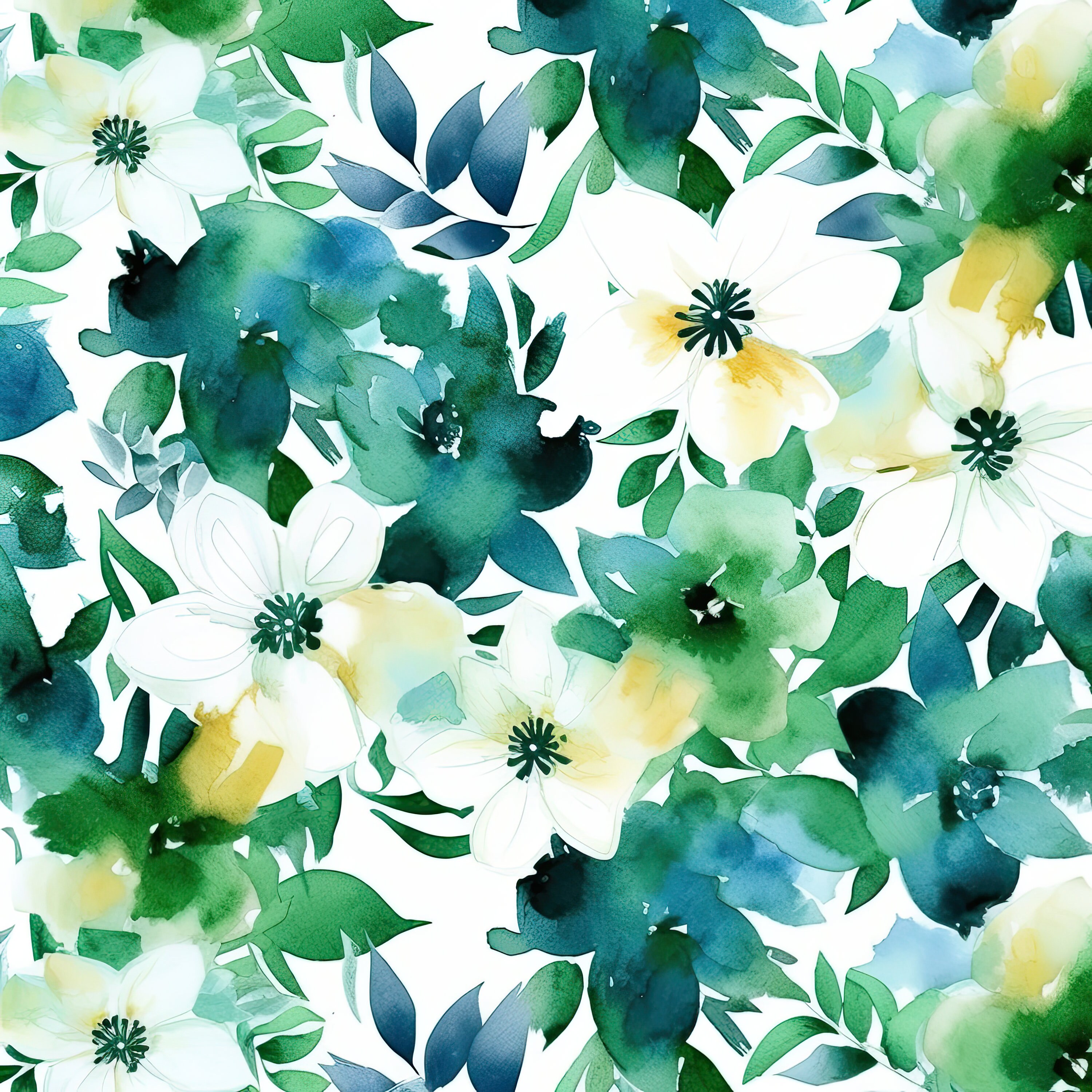 230 Watercolor Greenery Floral Patterns: Eucalyptus, Flowers & Leaves ...
