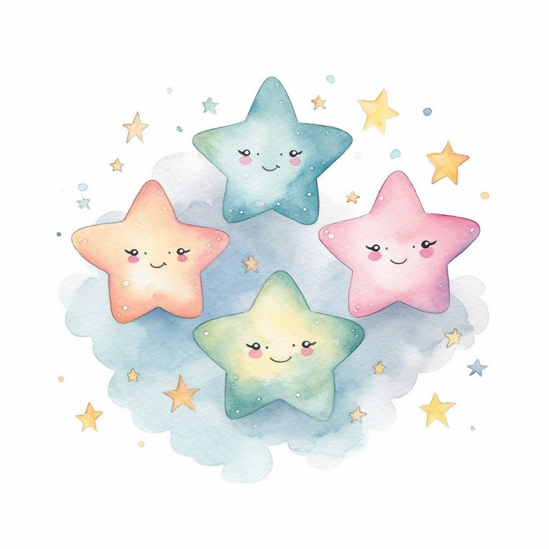 230 Watercolor Star Clipart etsy Clipart, High-quality PNG, Digital ...