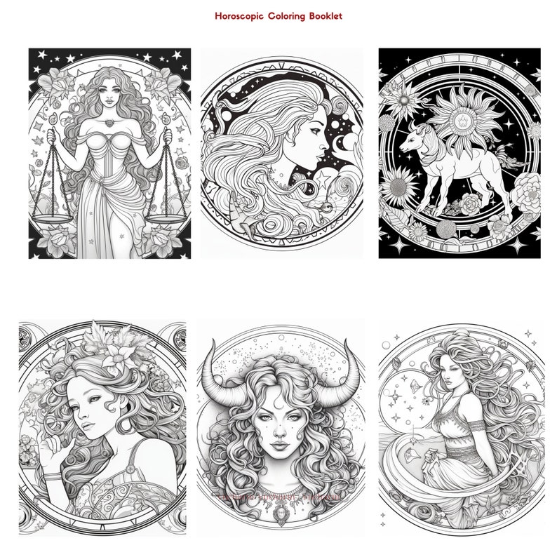 240+ Astrology Coloring, Zodiac Signs Coloring Pages, Adult Coloring ...