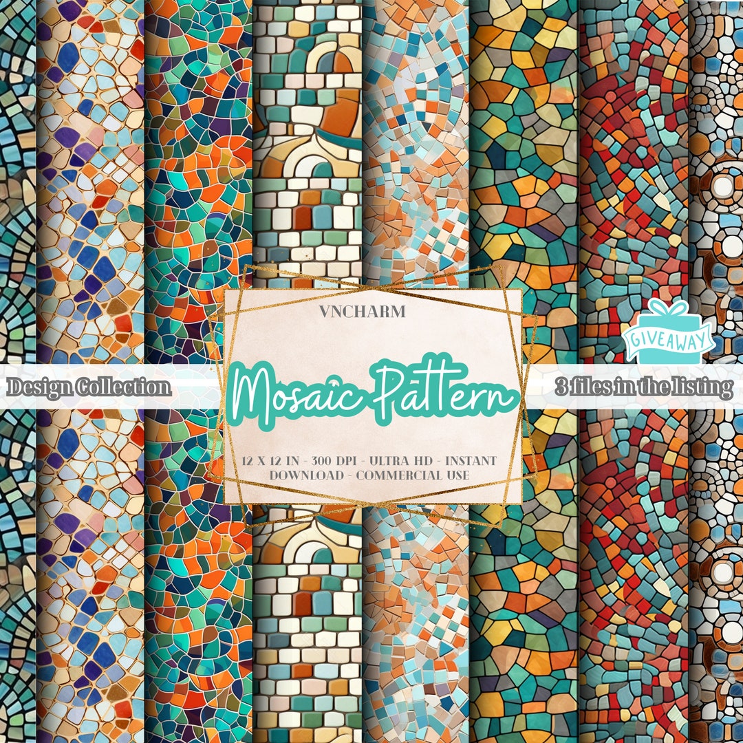 100+ Mosaic Seamless & Non-seamless Repeat Pattern | 12x12" 300 DPI ...