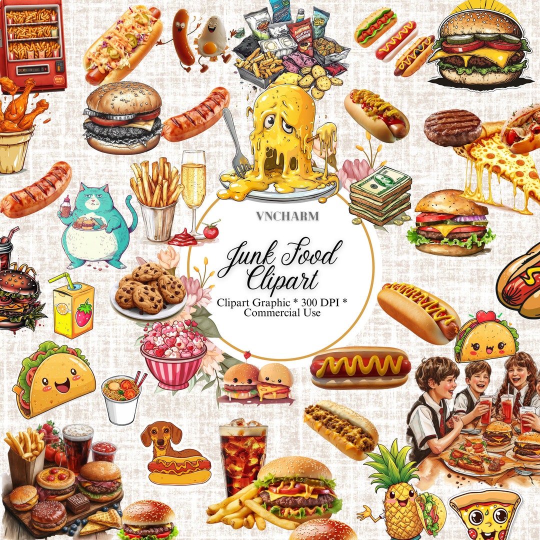 Junk Food Clipart 100 Junk Food Clipart, Pizza, Hot Dog, Burger Png ...