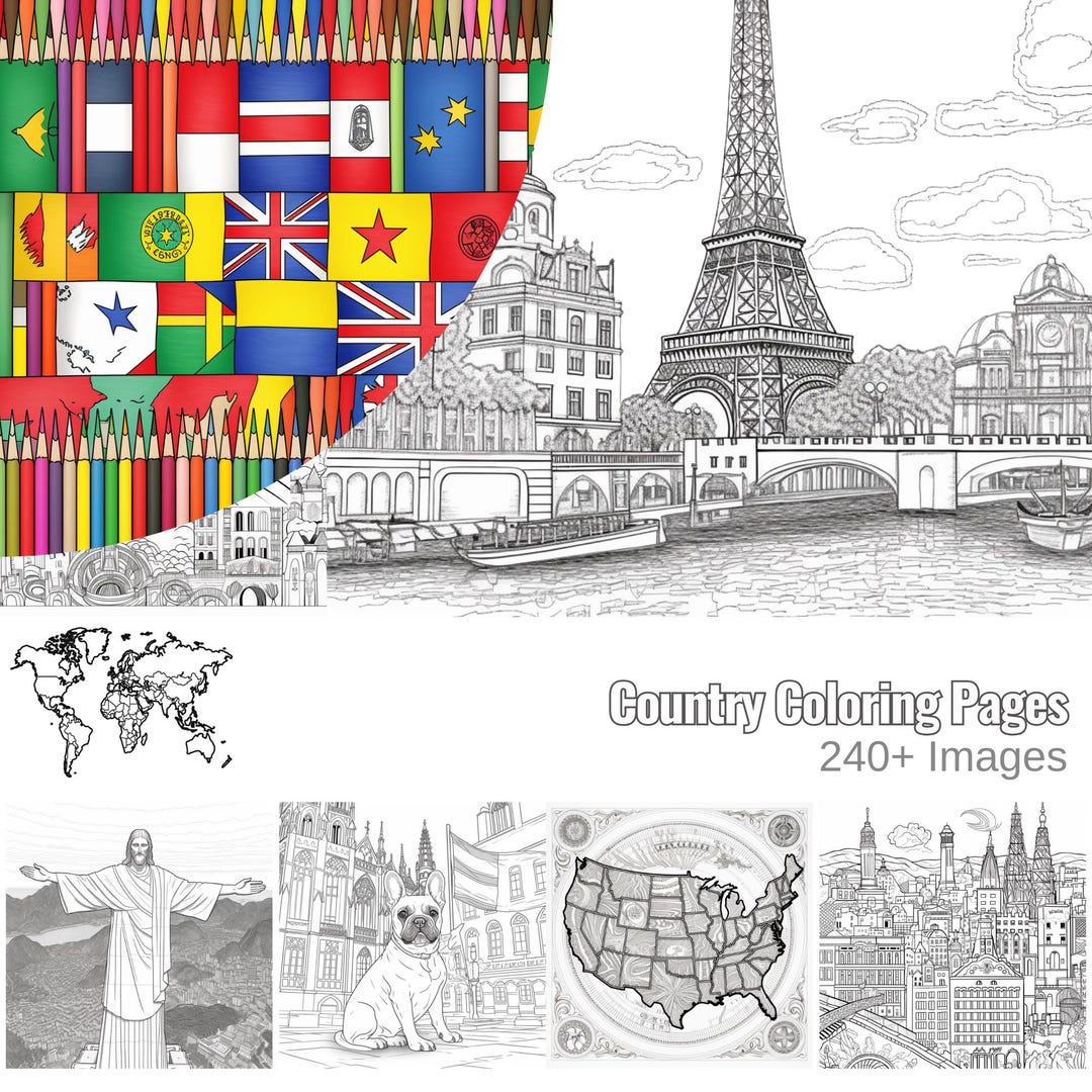 280+ Country Coloring Pages, National Landscape Coloring Pages Kids ...