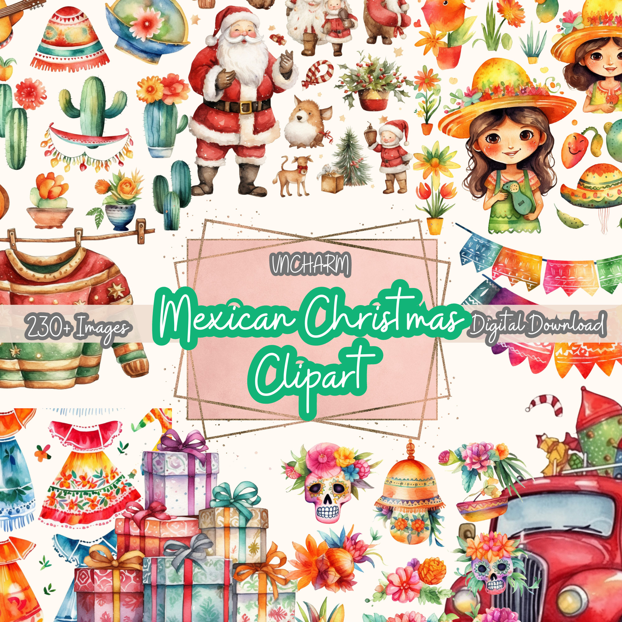 230 Mexican Inspired Christmas Clipart etsy Clipart, High-quality Jpgs ...