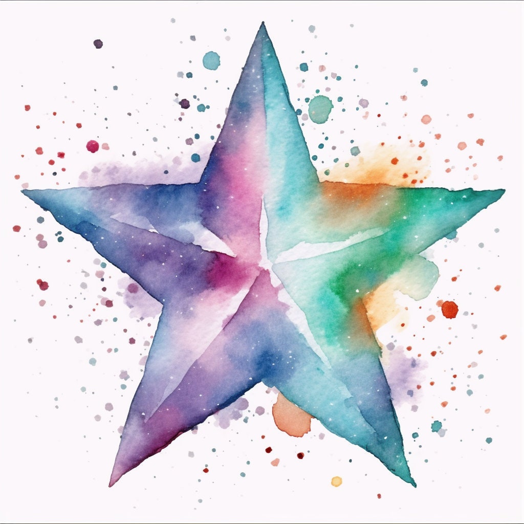230 Watercolor Star Clipart etsy Clipart, High-quality PNG, Digital ...