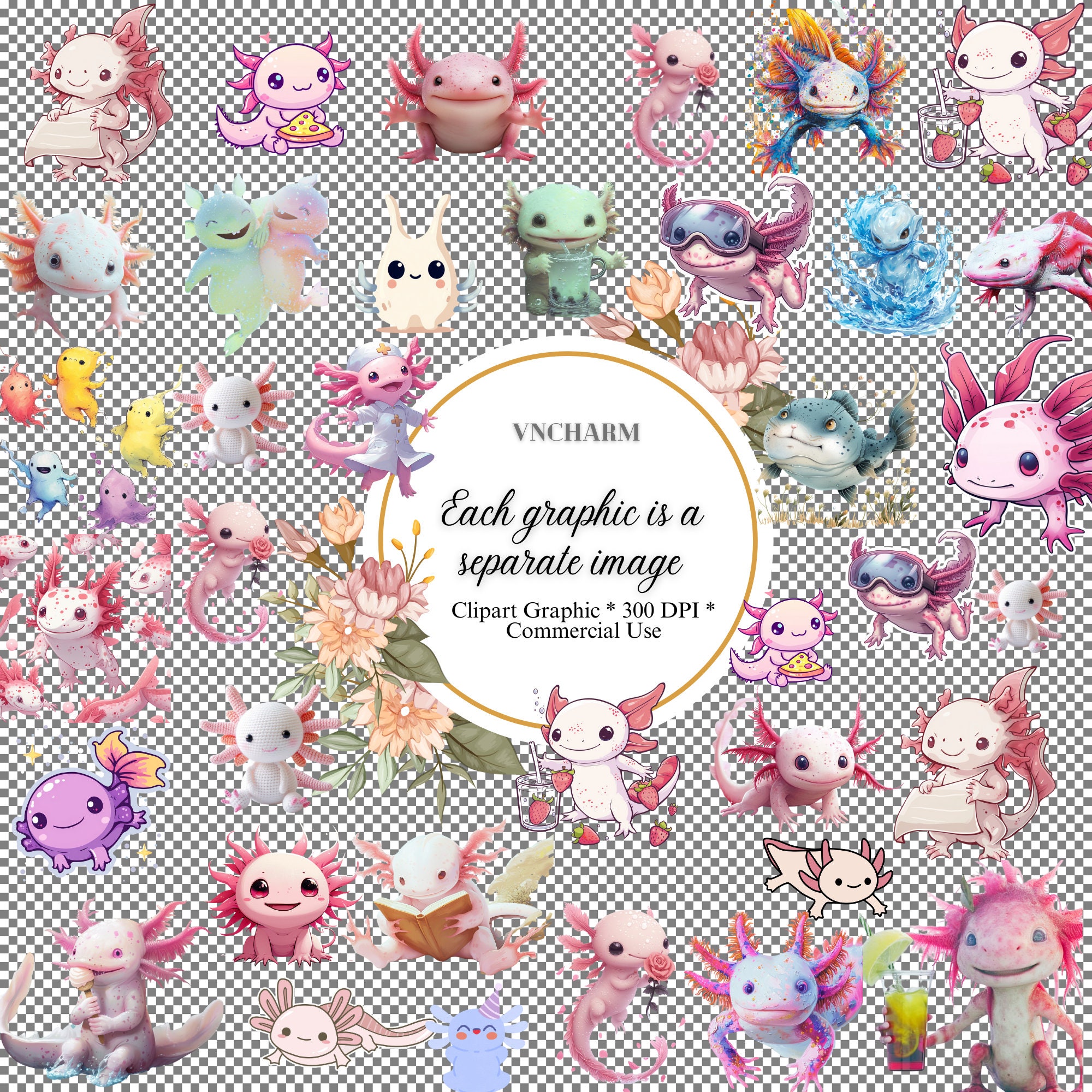 Axolotl Clipart: 115 Axolotl Clipart, Cute Axolotl, Axolotl Png, Kawaii ...