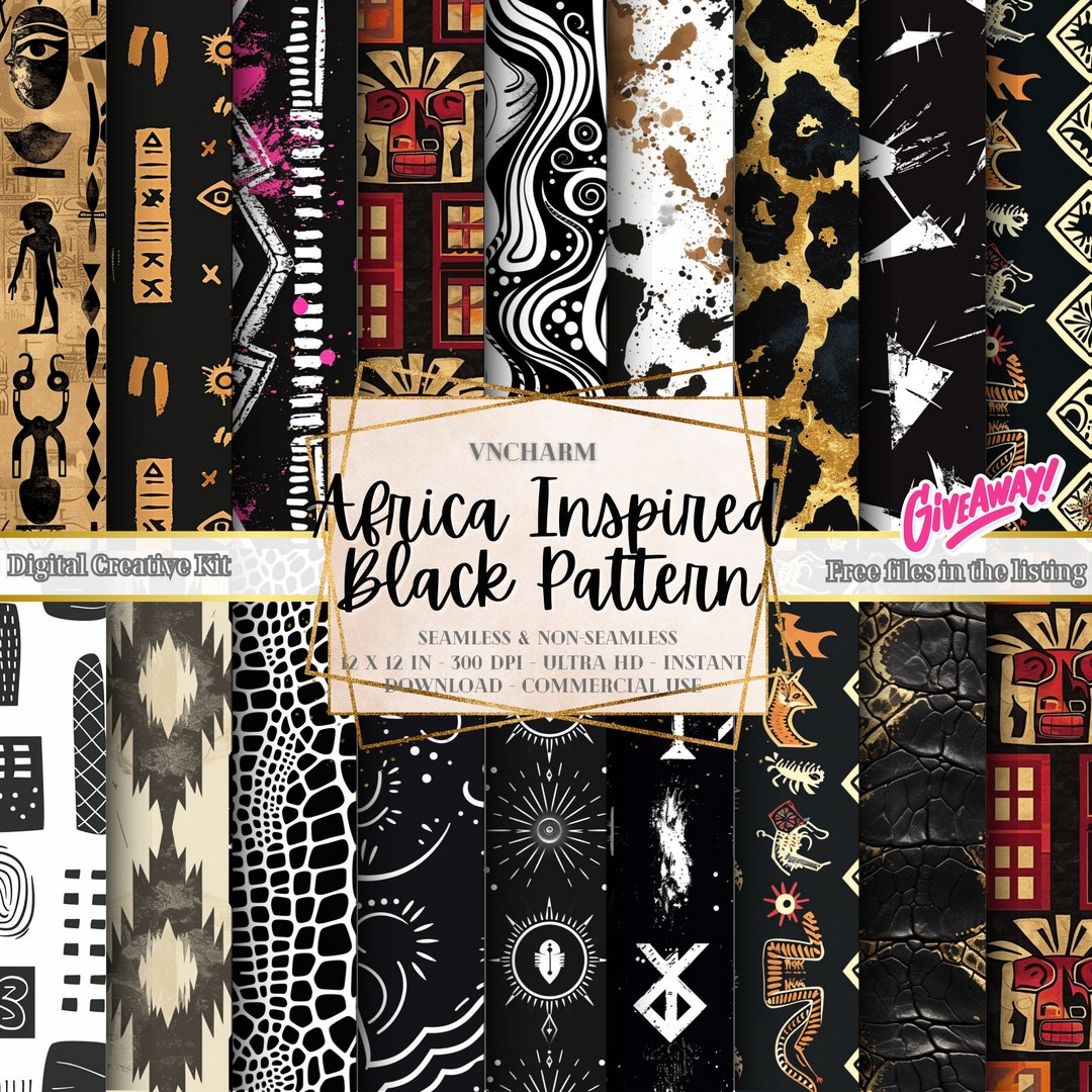 70+ African Inspired Black Seamless Pattern (4K, Ultra HD, 4096 X 4096 ...