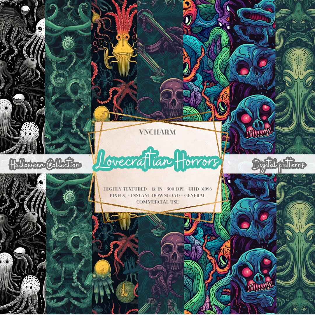 80 Lovecraftian Horrors Digital Paper Pack 4K, UHD Lovecraftian, Cosmic ...