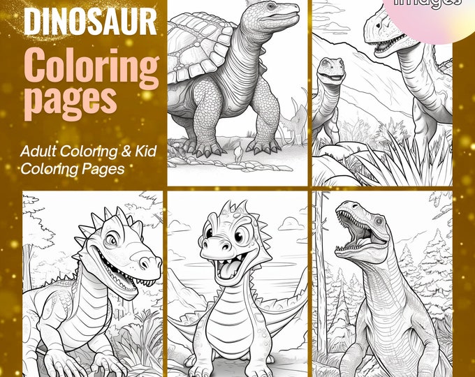 20 Dinosaur Coloring Pages, 20 Dino Packs, Cool Dinosaur Coloring Pack ...