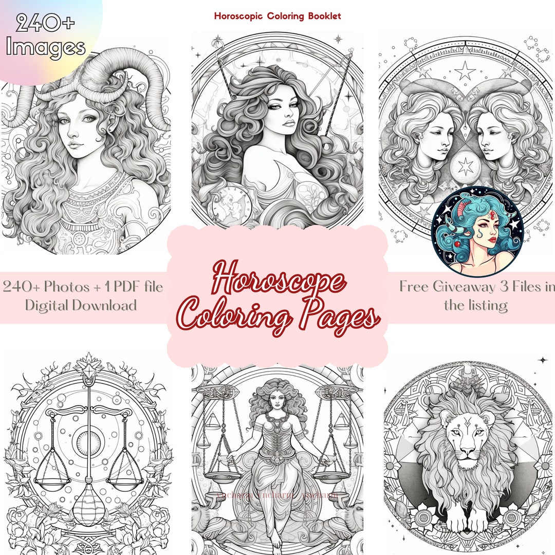 240+ Astrology Coloring, Zodiac Signs Coloring Pages, Adult Coloring ...