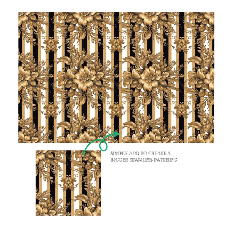 50 Black Gold Damask Texture 4K, Distressed, 4096 X 4096 Pixels, PNG ...