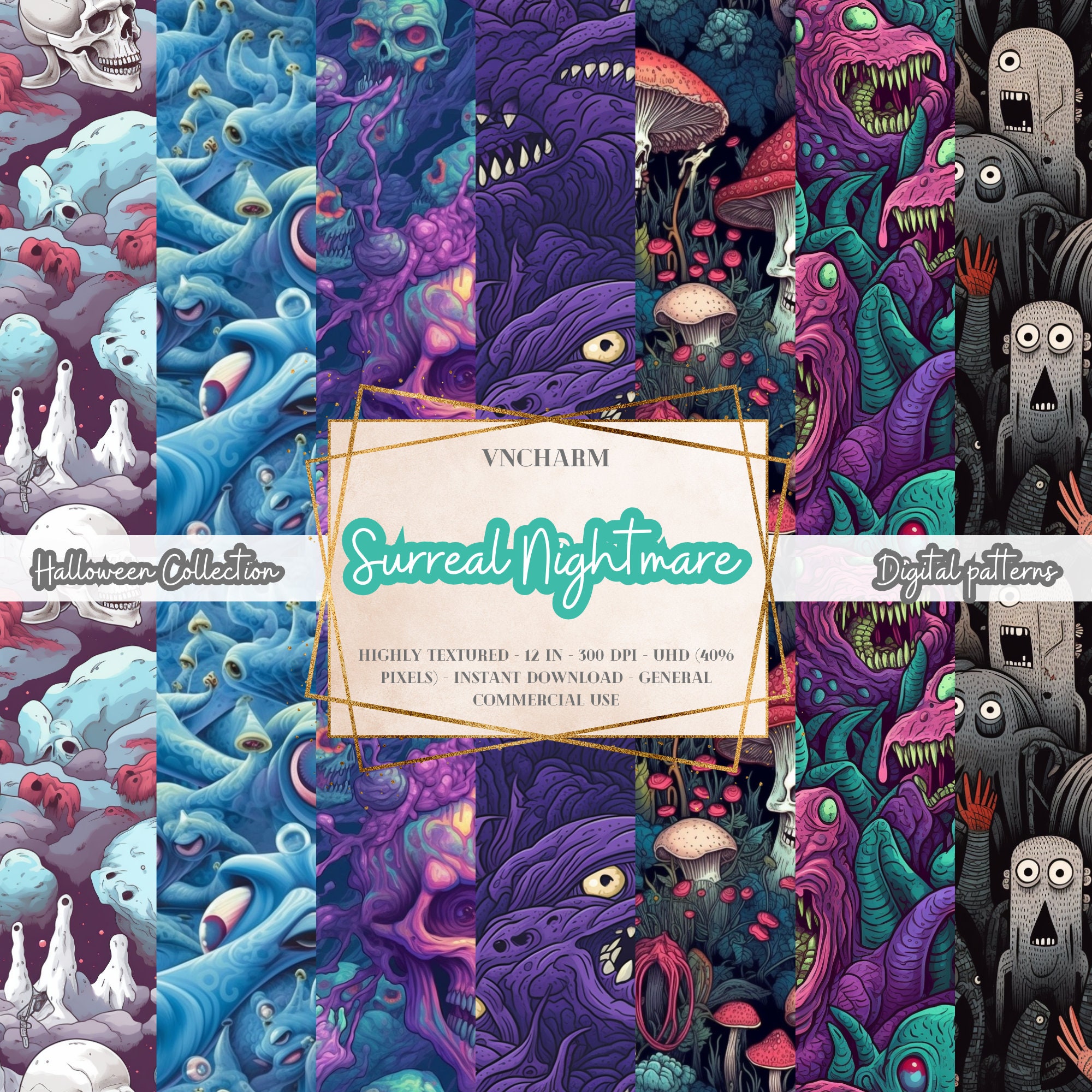 80 Surreal Nightmares Parade Digital Paper Pack 4K, UHD Dreamlike ...