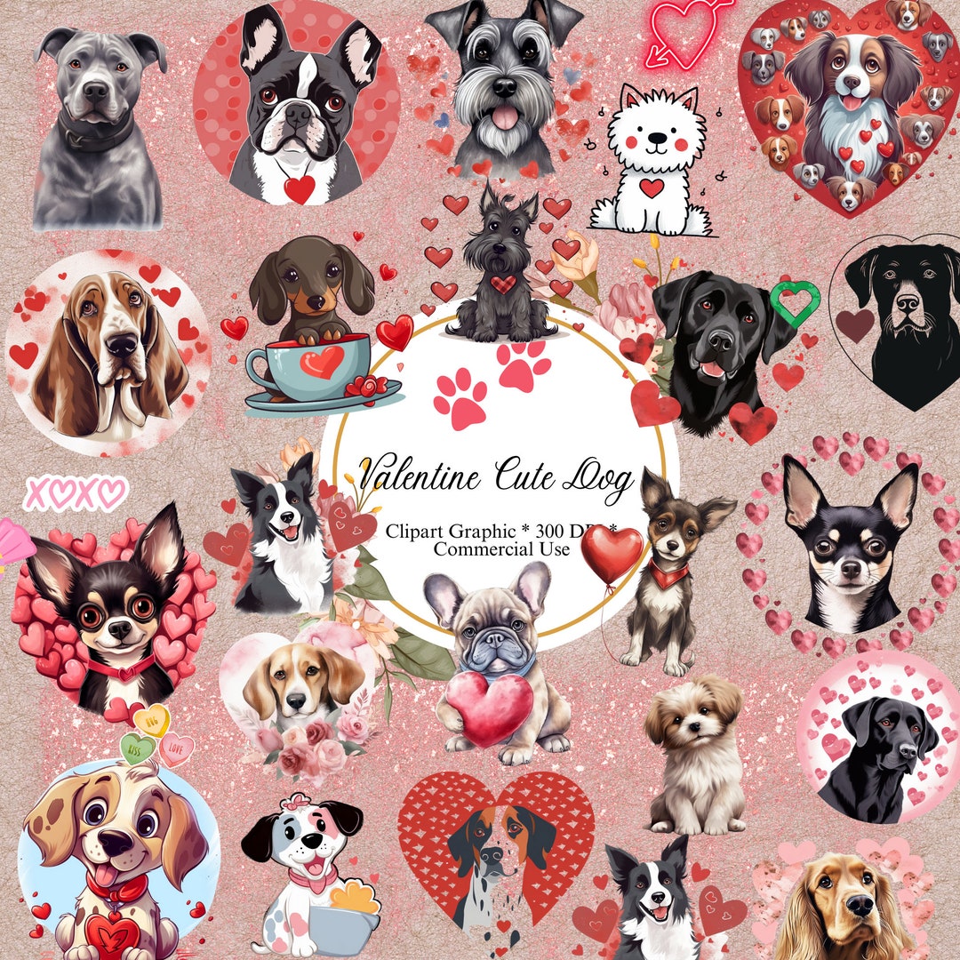 230 Cute Dog Clipart Bundle High-quality PNG Instant Download, Pet Art ...