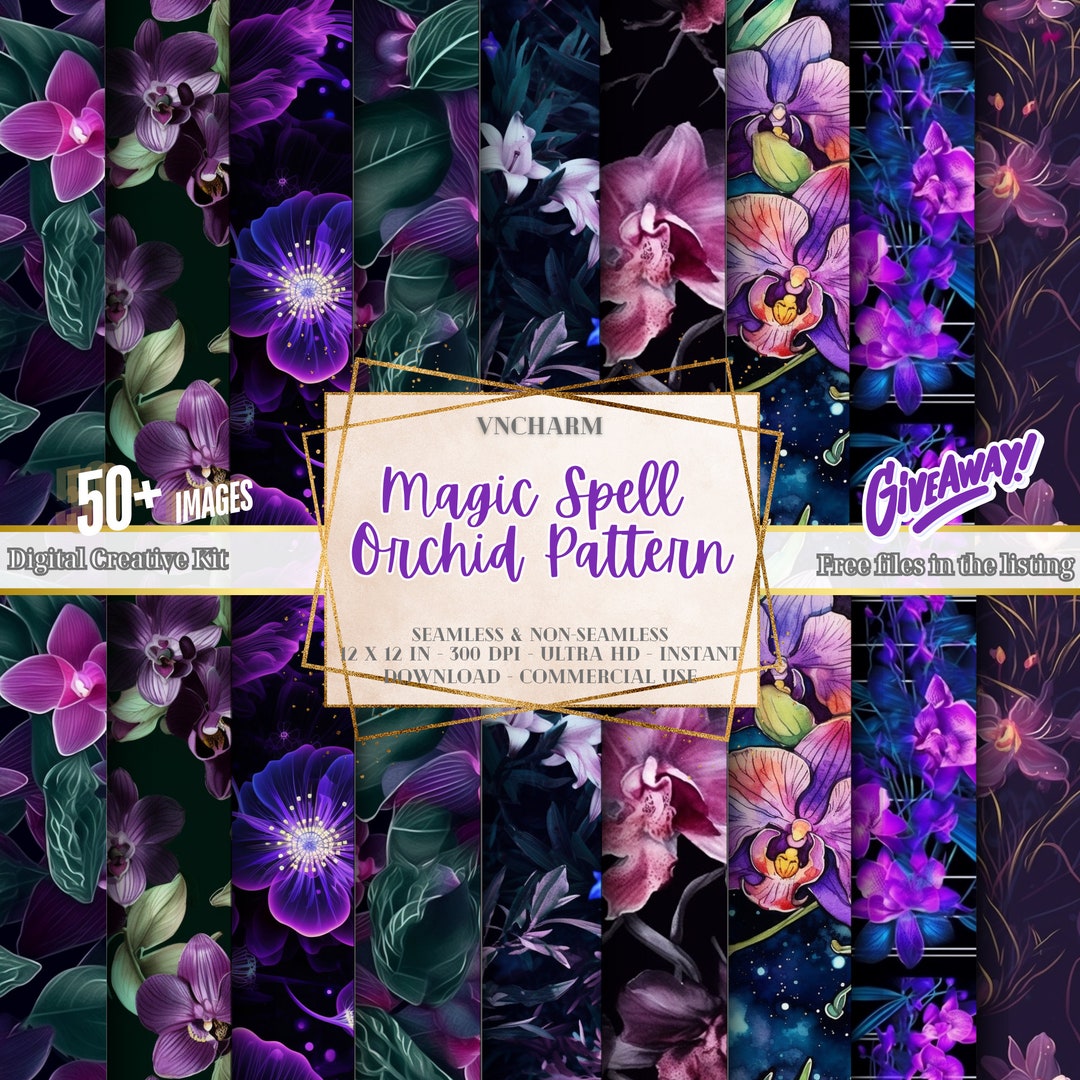 50+ Magic Spell Orchid Seamless Pattern, 4K, Ultra HD, 4096 X 4096 Px ...