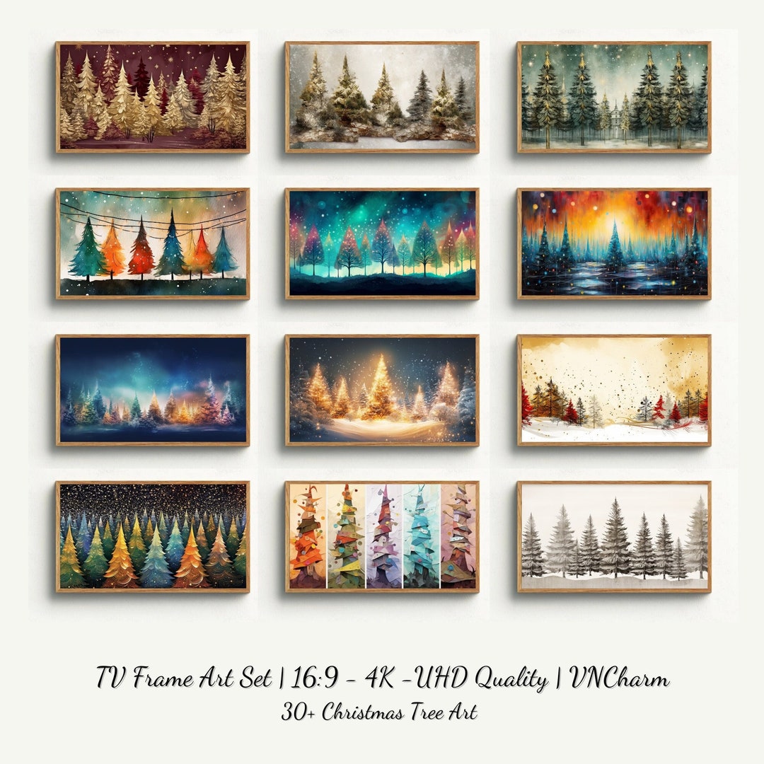 30 Frame TV Picture, Christmas Trees Art for Frame TV set of 30 Bundle ...