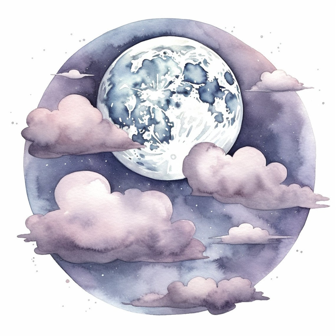 230 Watercolor Moon Clipart etsy Clipart, High-quality PNG, Digital ...