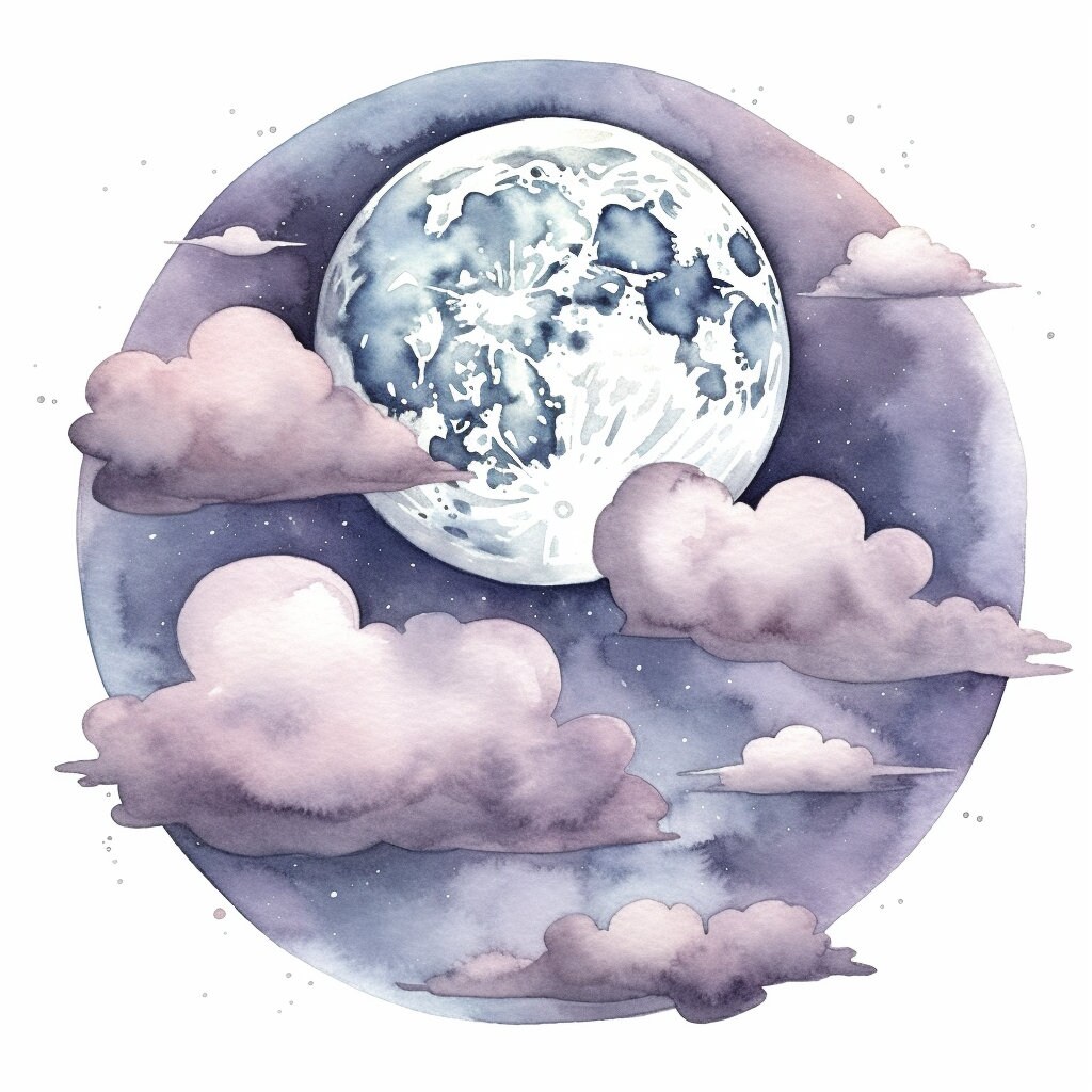 230 Watercolor Moon Clipart etsy Clipart, High-quality PNG, Digital ...