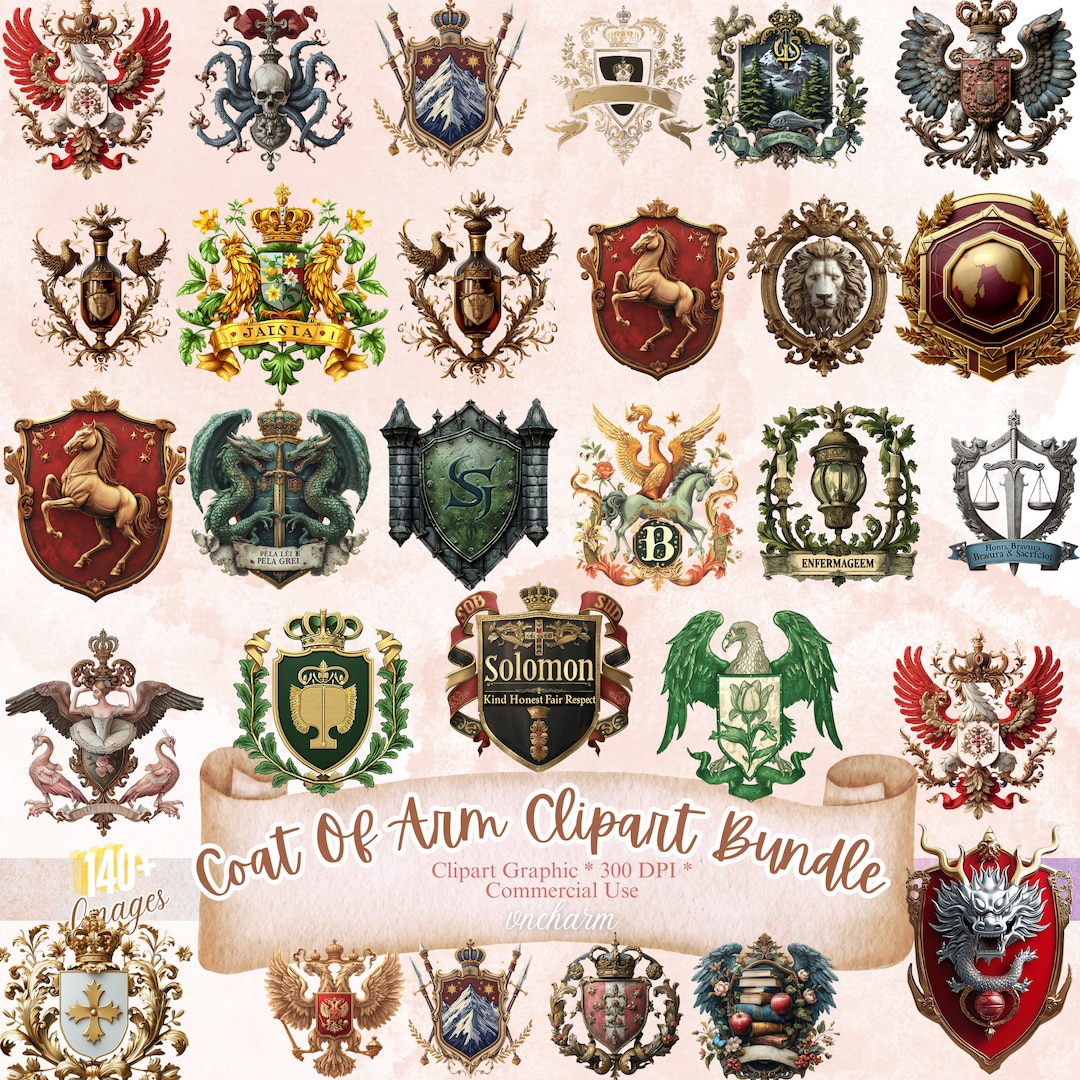 Coat of Arm Clipart: 140+ Coat of Arm Clipart, Heraldry Clipart, Crest ...