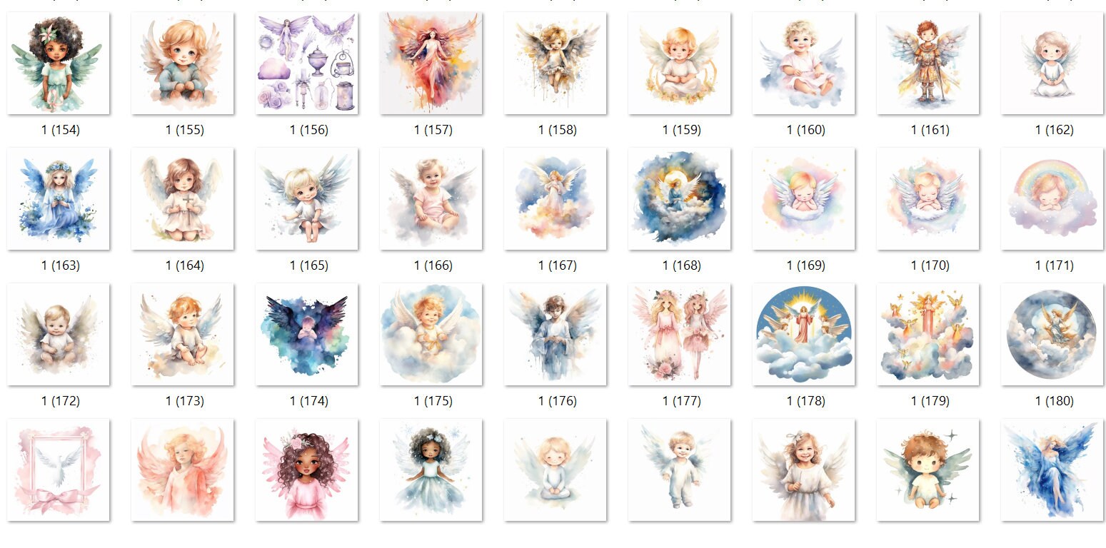 230 Watercolor Heavenly Angel Clipart: Etsy Clipart - Etsy
