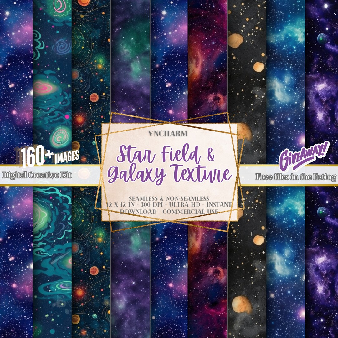 160 Starfield Seamless Pattern Digital Paper 4K, Ultra HD, 4096 Pixels ...